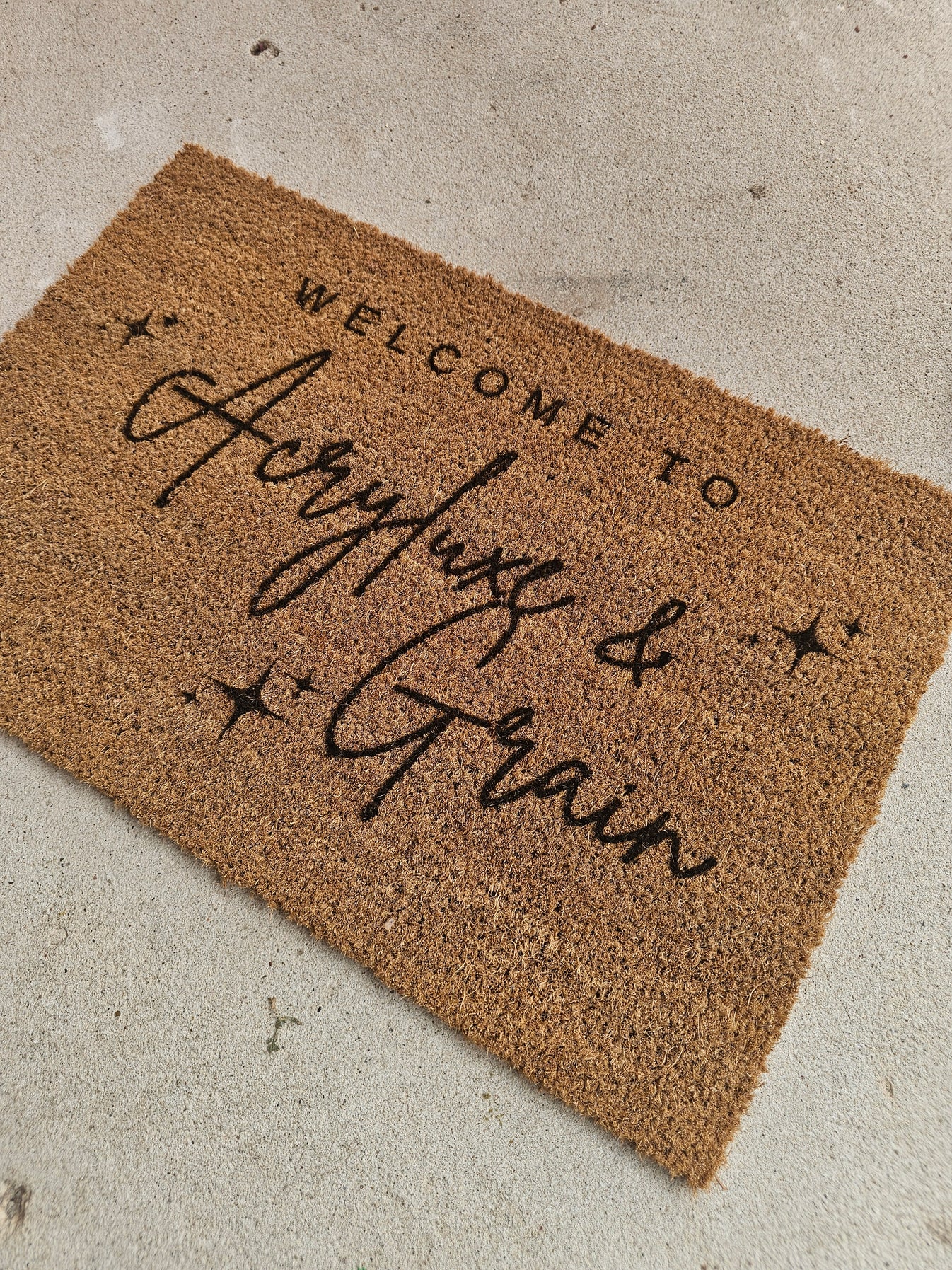 Logo Coir Mat – Acryluxe and Grain